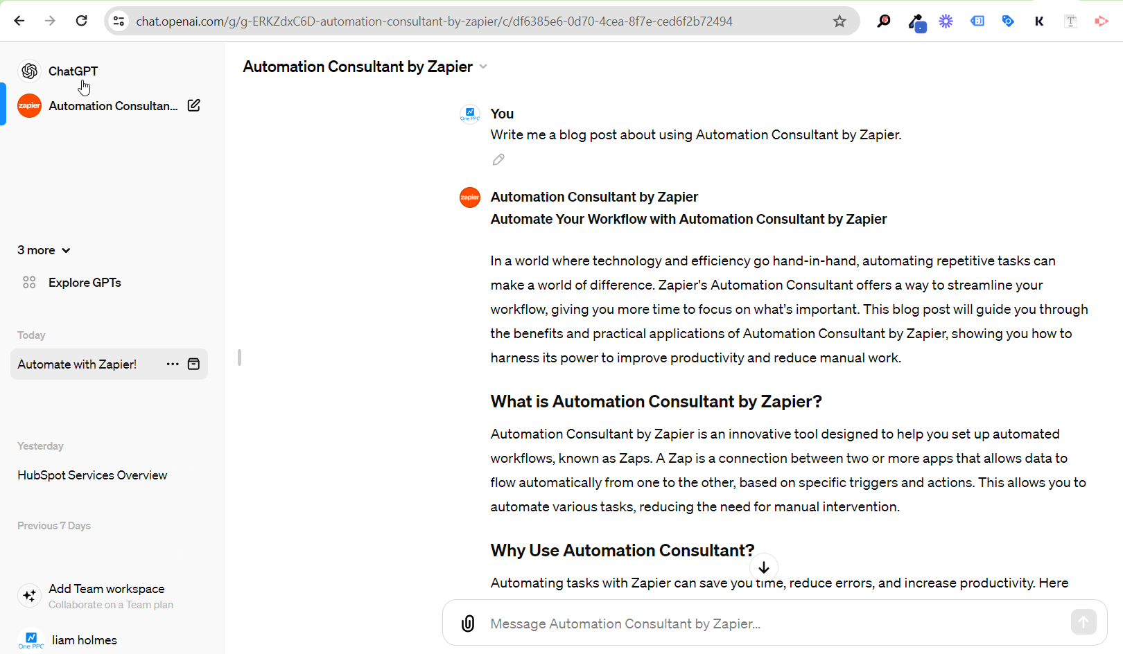 How to Use the Chat GPT Automation Tool Created by Zapier